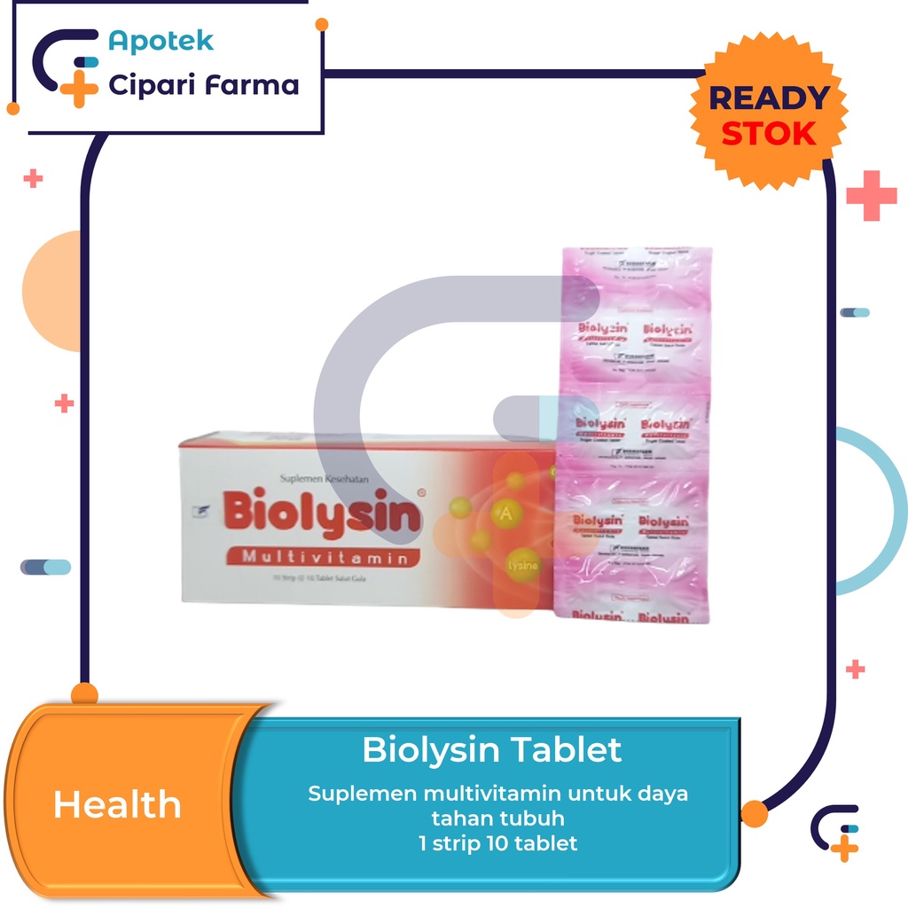 Jual Biolysin Multivitamin Nafsu Makan | Daya Tahan Tubuh isi 10 Tablet ...