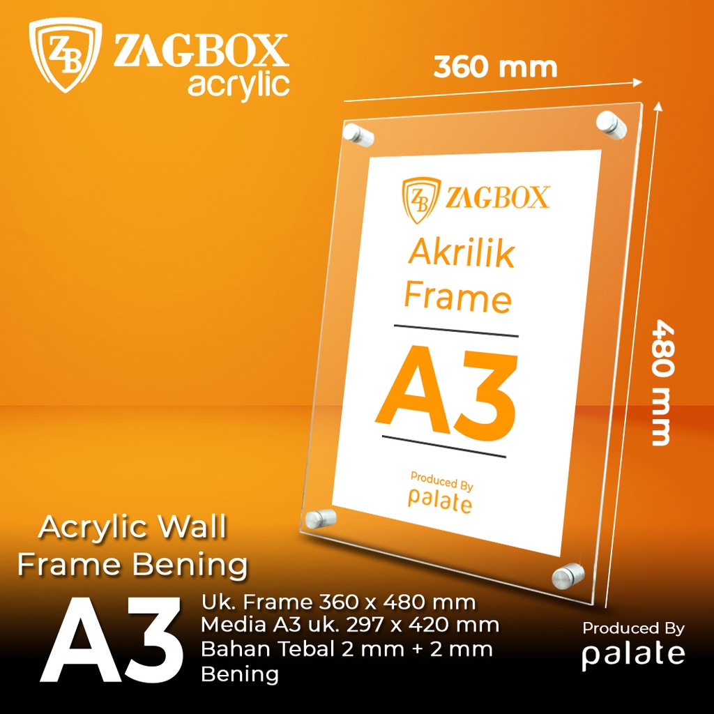 Jual Acrylic / Akrilik Frame Poster / Wall Display Ukuran A3 / 2mm ...