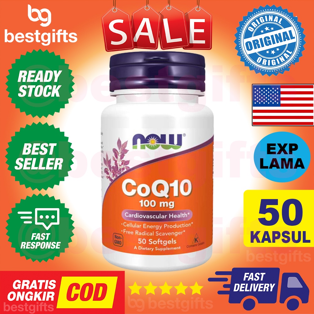 Jual NOW SUPPLEMENTS COQ10 100MG COENZYME MENJAGA KESEHATAN JANTUNG DAN SISTEM PEMBULUH DARAH 50 ...