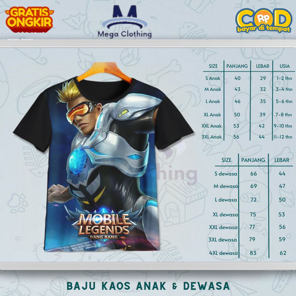 Jual Kaos ML Mobile Legend Marksman Bruno Anak & Dewasa - Baju Couple Anak & Dewasa ML Mobile ...