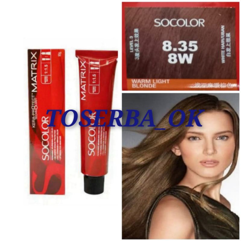 Jual MATRIX SOCOLOR NO. 8.35 / 8W WARM LIGHT BLONDEISI BERSIH 90ML ...