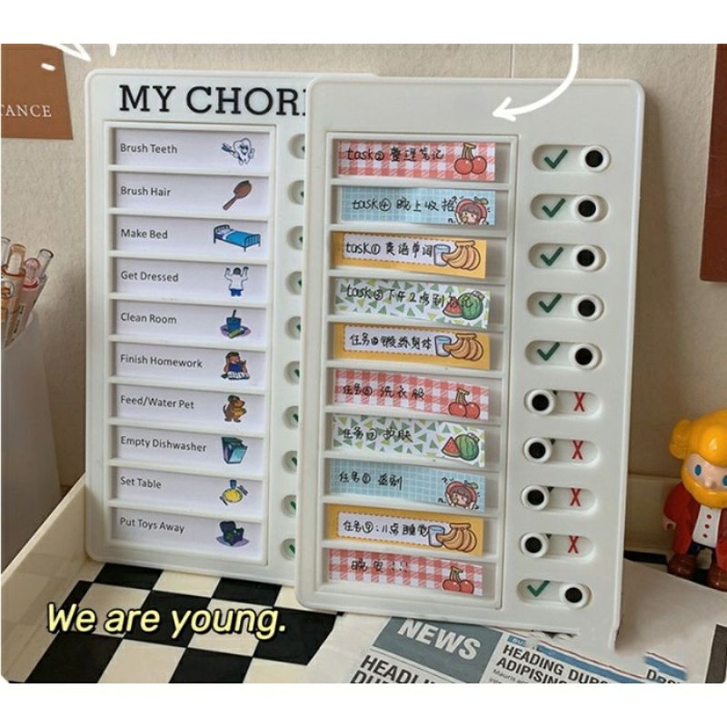 Jual papan to do list, time table my chores, papan jadwal , memo board ...