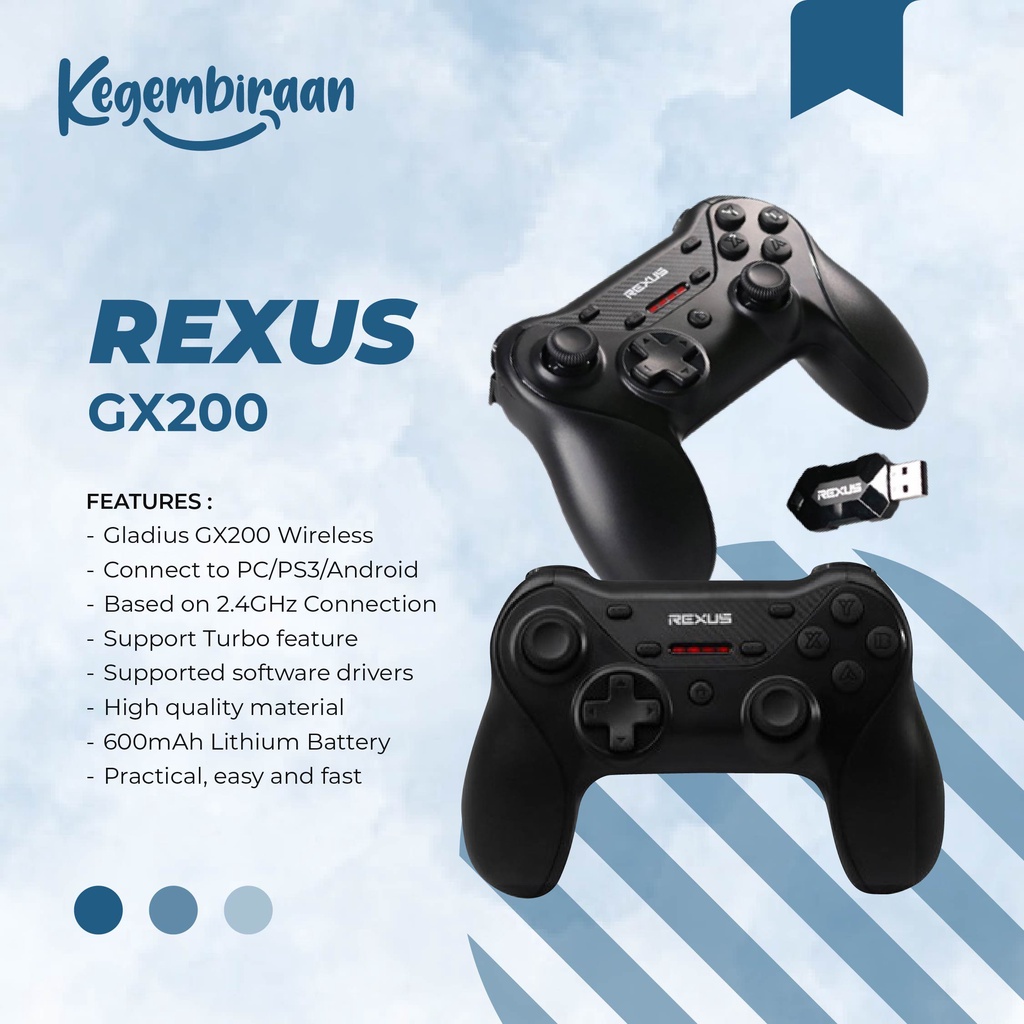Jual Rexus Pro Gaming Wireless Gamepad Gladius GX100 | Shopee Indonesia