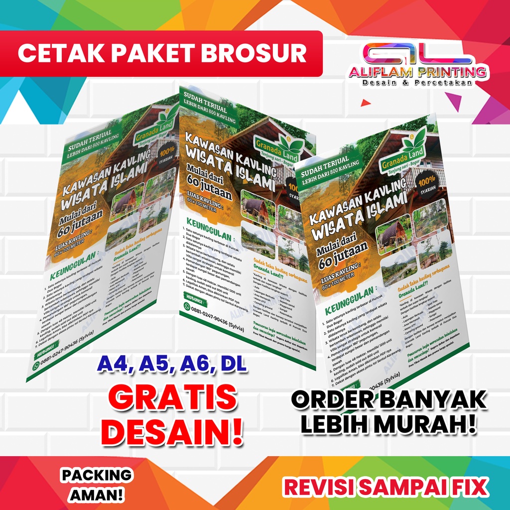 Jual PAKETAN CETAK BROSUR BAHAN HVS (1 RIM) GRATIS DESIGN | 500 LEMBAR ...