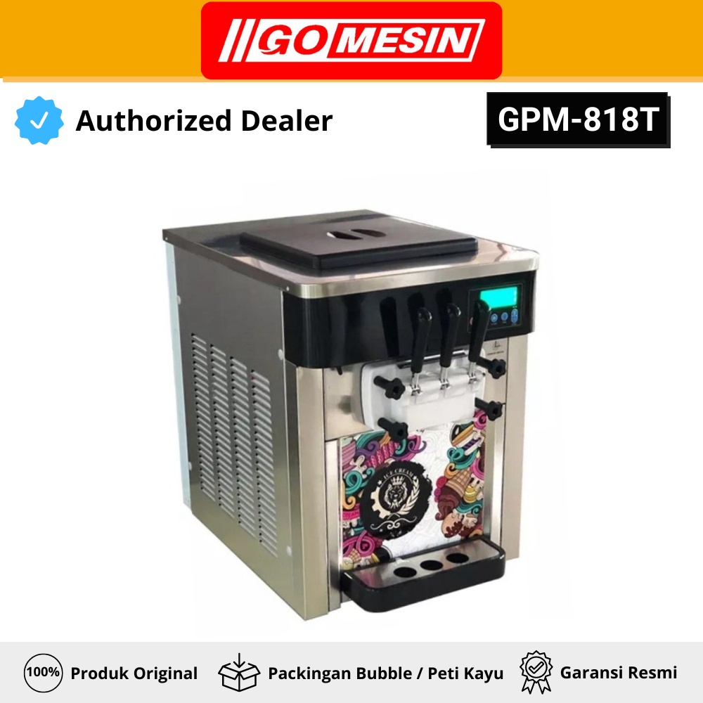 Jual MESIN ES KRIM GOMESIN GPM-818T SOFT ICE CREAM 3 TUAS TABLE TOP GARANSI RESMI | Shopee Indonesia