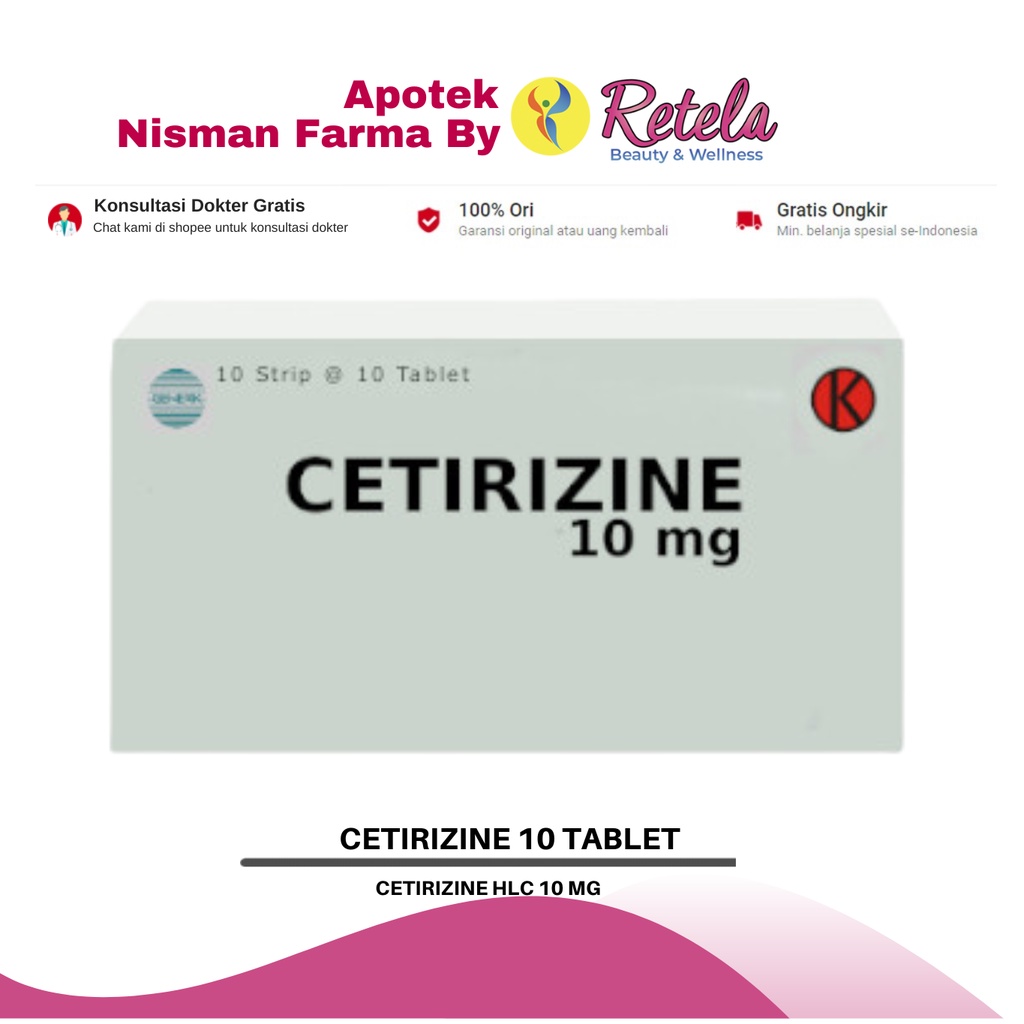 Jual Cetirizine Hcl 10mg 1 Strip 10 Tablet Ogb Alergi Gatal