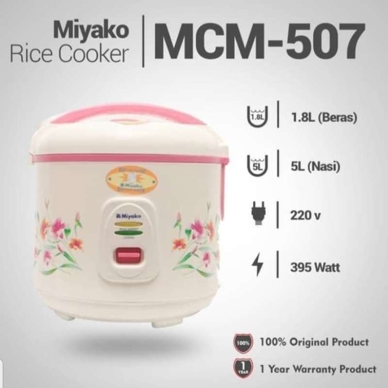 Jual MIYAKO RICE COOKER / MAGIC COM MCM 507 SBC / MCM-507 SBC (1,8 L ...