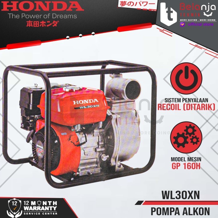 Jual HONDA MESIN POMPA AIR IRIGASI WL 30 XN POMPA ALKON 3 INCH WL30XN | Shopee Indonesia