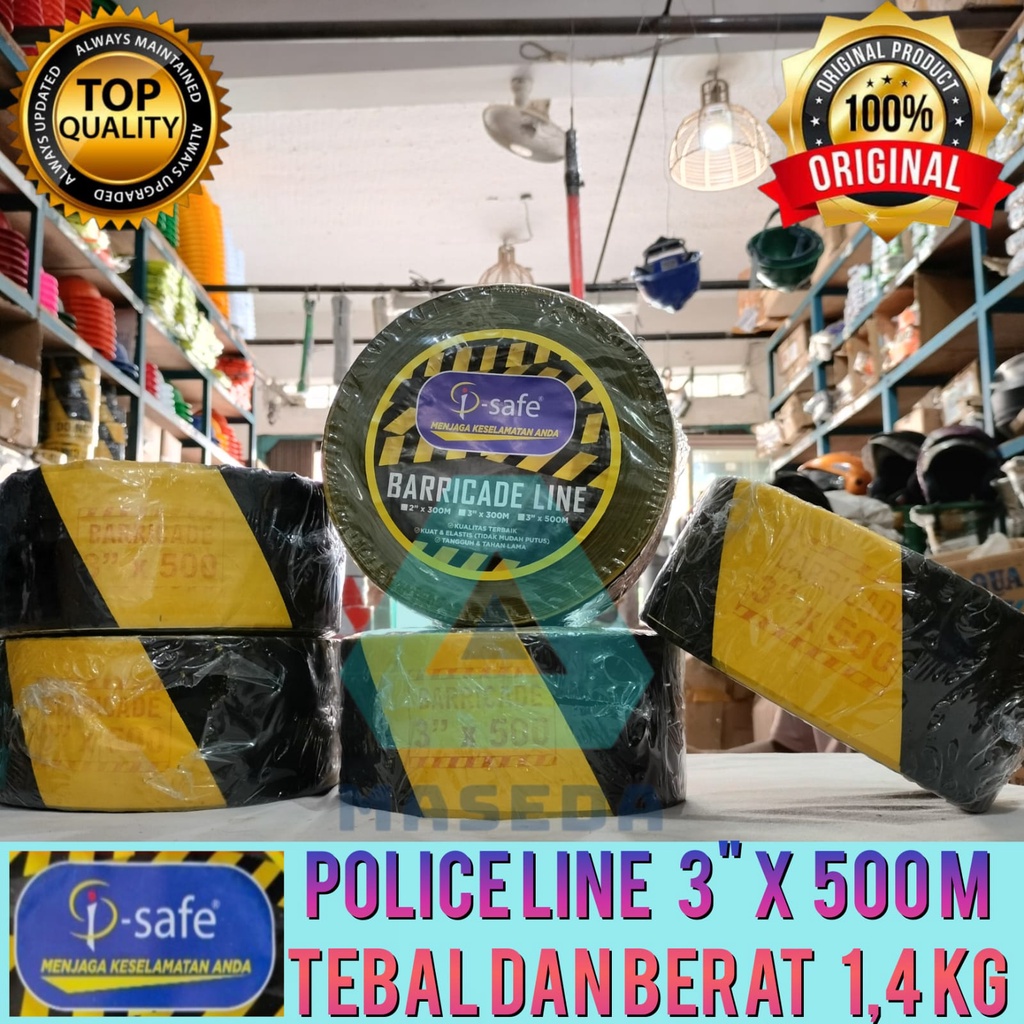 Jual POLICE LINE GARIS POLISI SAFETY LINE - Kuning-hitam 3 inch x 500 ...