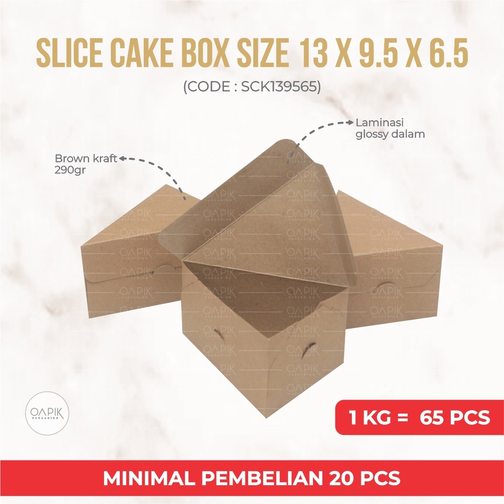 Jual Slice Cake Box 13x9.5x6.5, Kemasan Kue, Kemasan Roti, Packaging ...