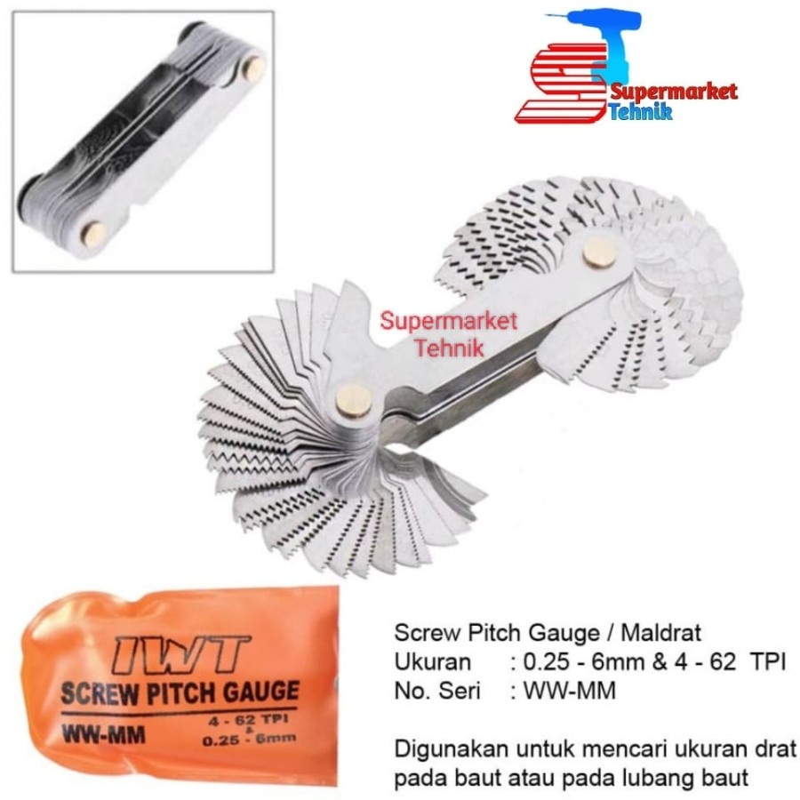 Jual Screw Pitch Gauge / Alat Ukur Drat Baut | Shopee Indonesia