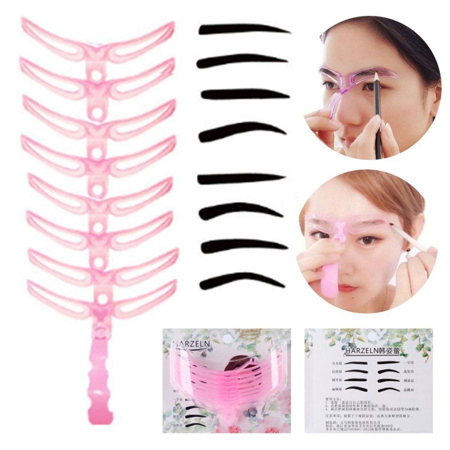 Jual 8 IN 1 EYEBROW TEMPLATE CETAKAN ALIS 1 SET ISI 8pcs Cetak Garis ...