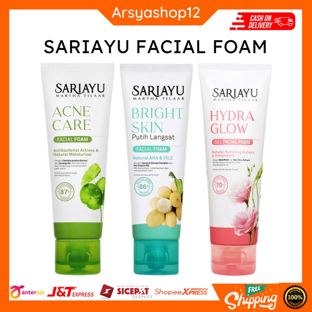 Jual SARIAYU FACIAL FOAM ACNE CARE DAN BRIGHT SKIN PUTIH LANGSAT HYDRA ...