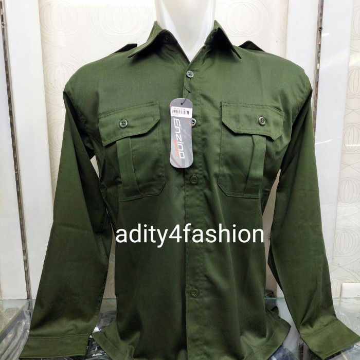 Jual [BISA COD] Kemeja Seragam Pns Kemeja Pdl Panjang,Army - Army, M ...