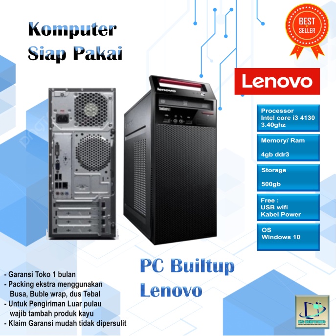 Jual Komputer Pc Builtup Core I3 4130 Haswell Builtup Lenovo Ram 4gb
