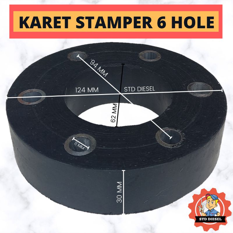 Jual KARET STAMPER KUDA ENGINE MOUNTING MONTING LUBANG 6 | Shopee Indonesia