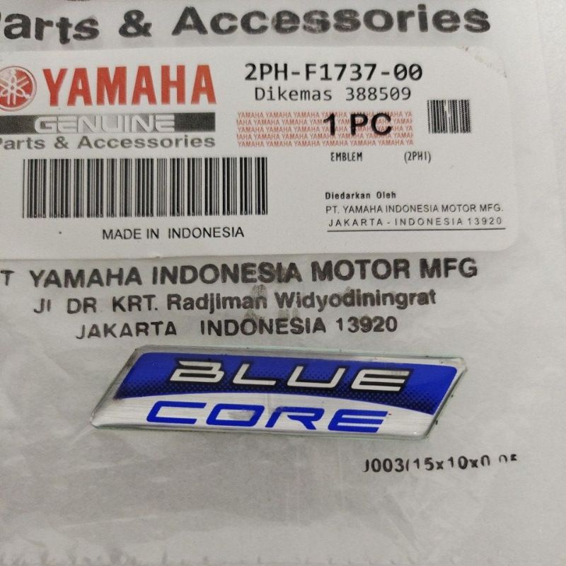 Jual Emblem Lambang Stiker Logo Blue Core Yamaha Mio M3 - Mio blue core ...