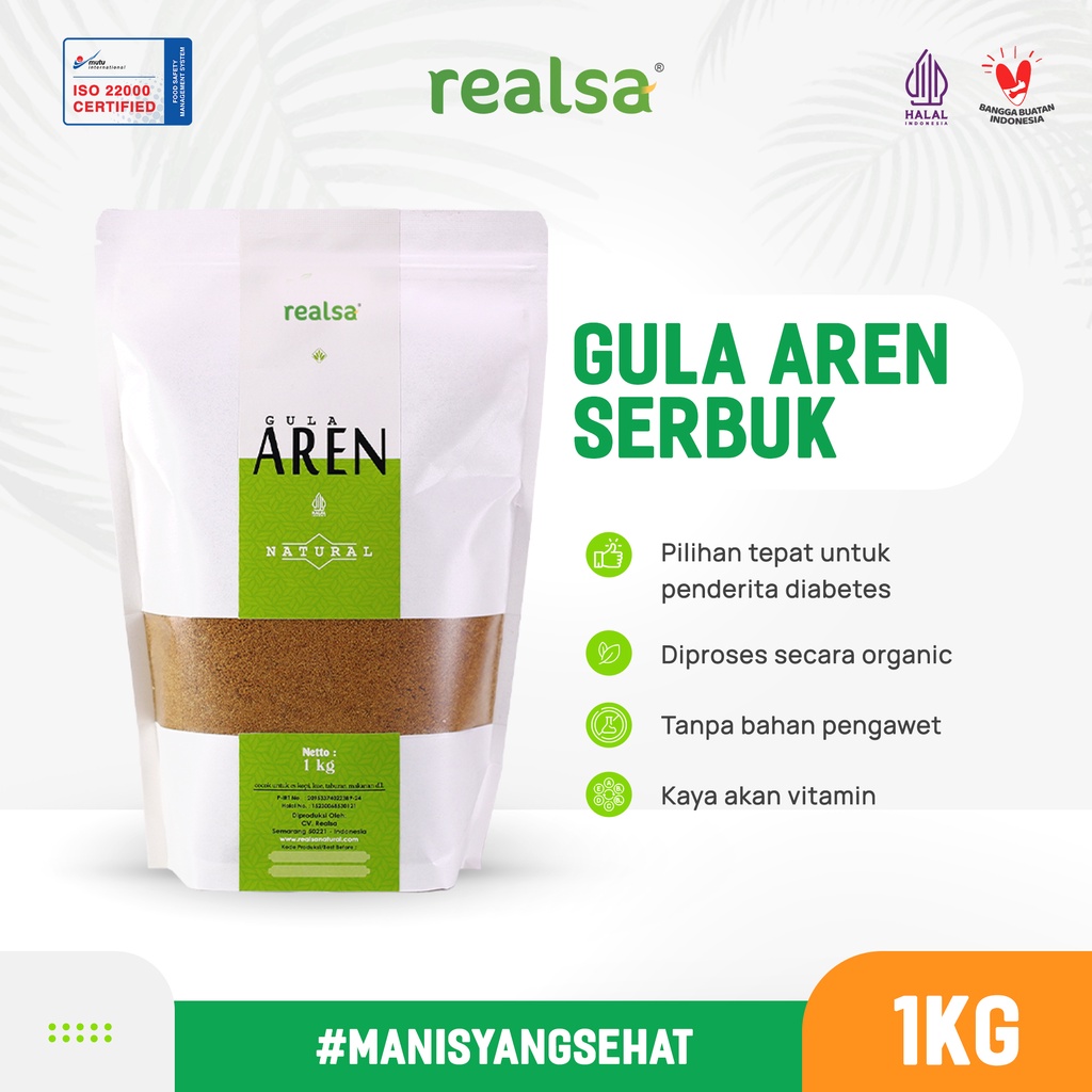 Jual Gula Aren Serbuk 1 kg Realsa | Palm Sugar Alami | Gula Sehat ...