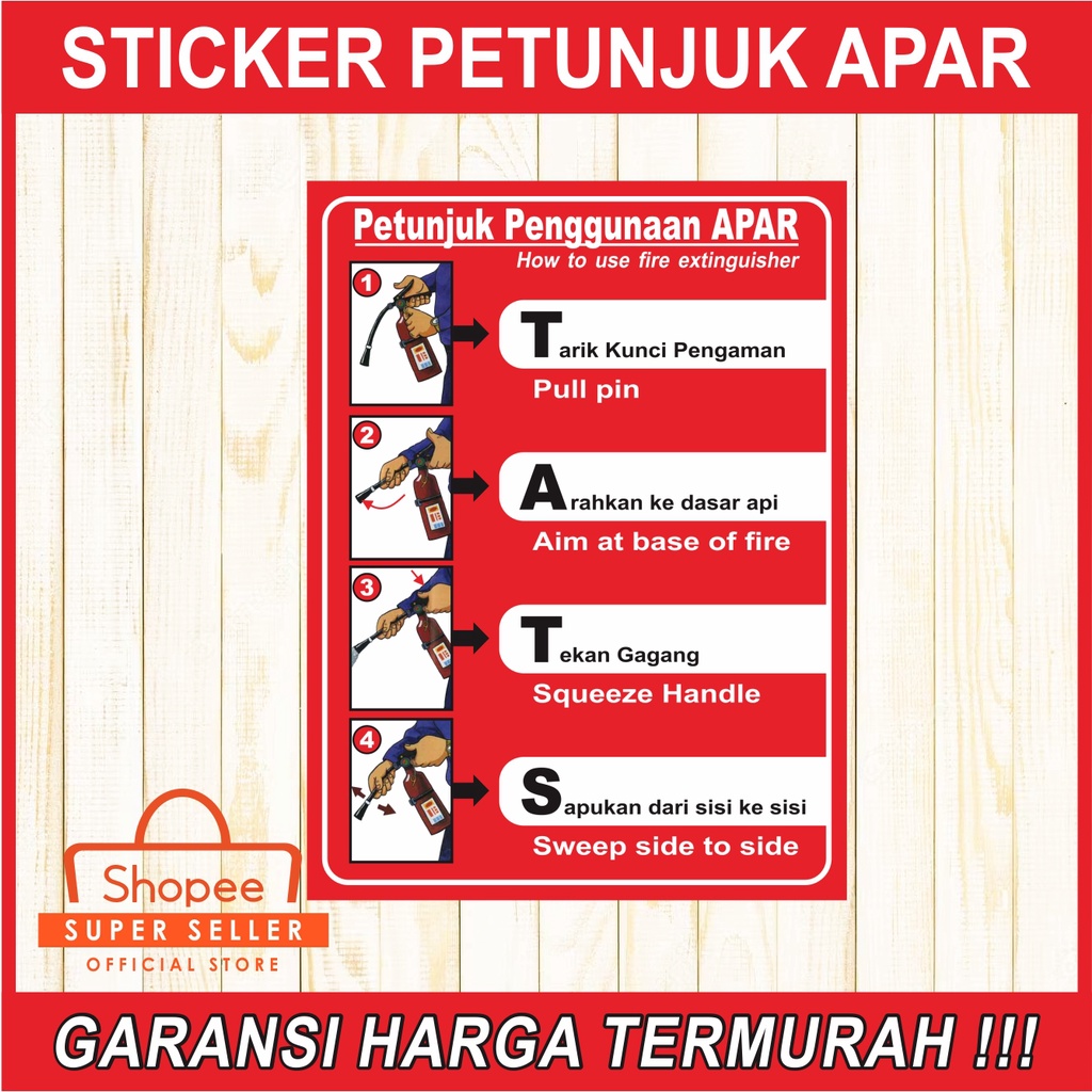Jual STICKER SIGN K3 PETUNJUK PENGGUNAAN APAR FIRE EXTINGUISHER ...