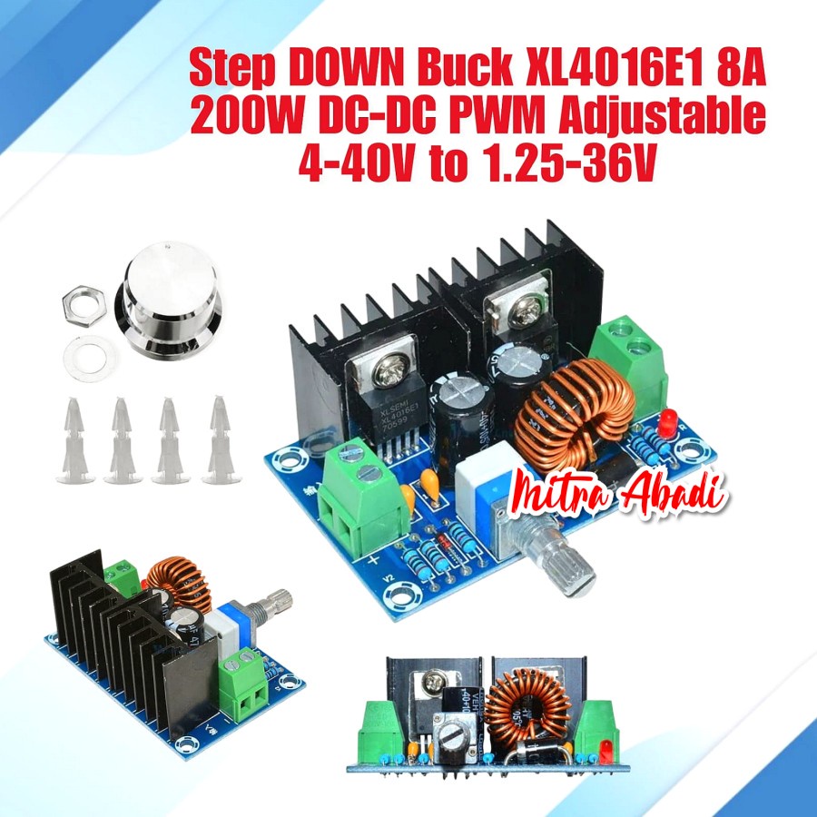 Jual Step DOWN Buck XL4016E1 8A 200W DC-DC PWM Adjustable 4-40V to 1.25-36V | Shopee Indonesia