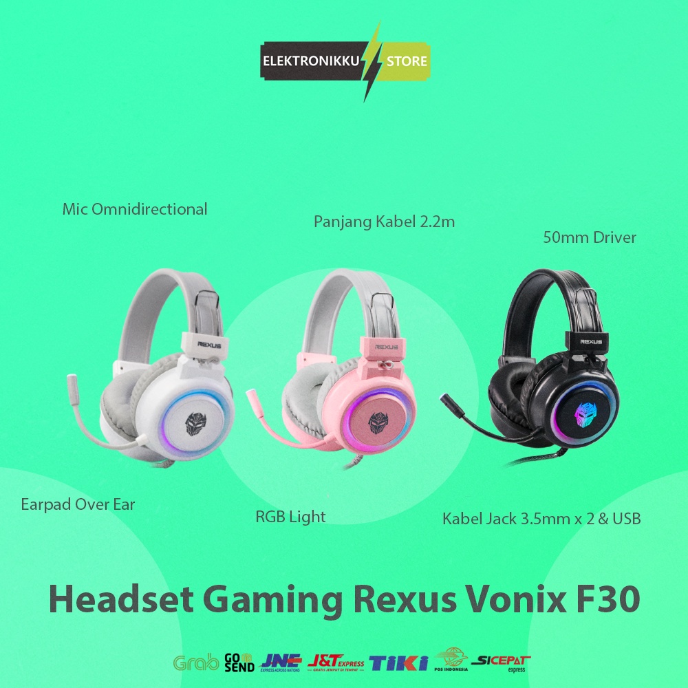 Jual Headset Rexus Vonix F30 Gaming Headphone Komputer PC Laptop HP ...