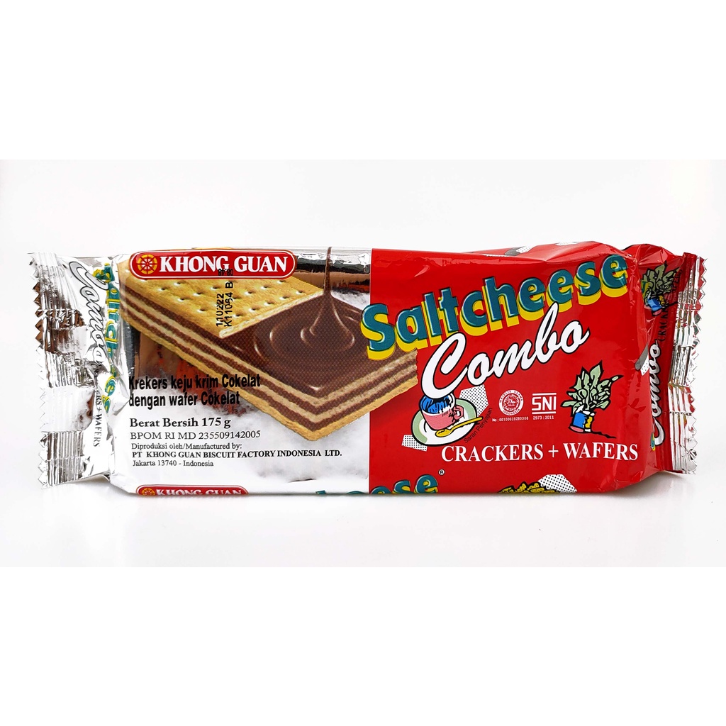 Jual BISKUIT KHONG GUAN SALTCHEESE COMBO CRACKERS + WAFER COKLAT 175 GR ...