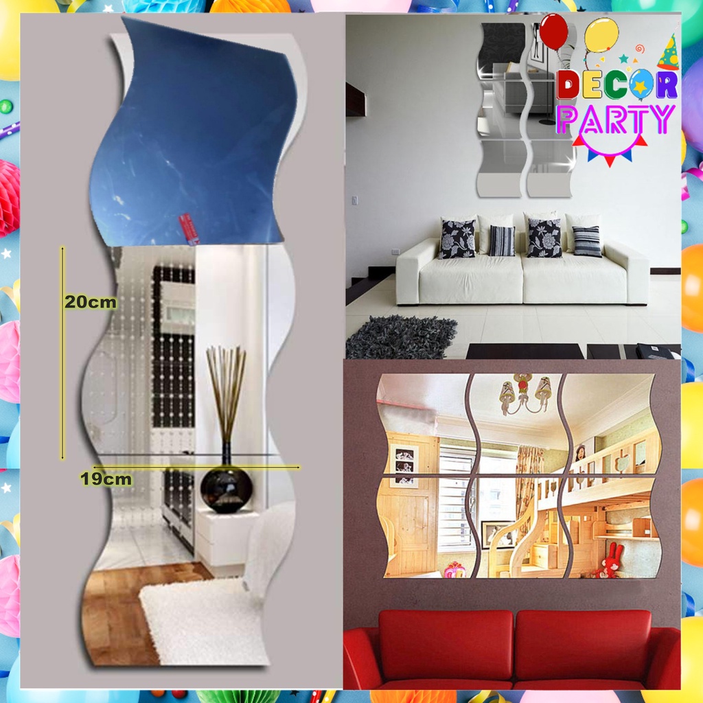 Jual DP Stiker Cermin Kaca Dinding Acrylic Anti Pecah 20cm x 19cm Kaca ...