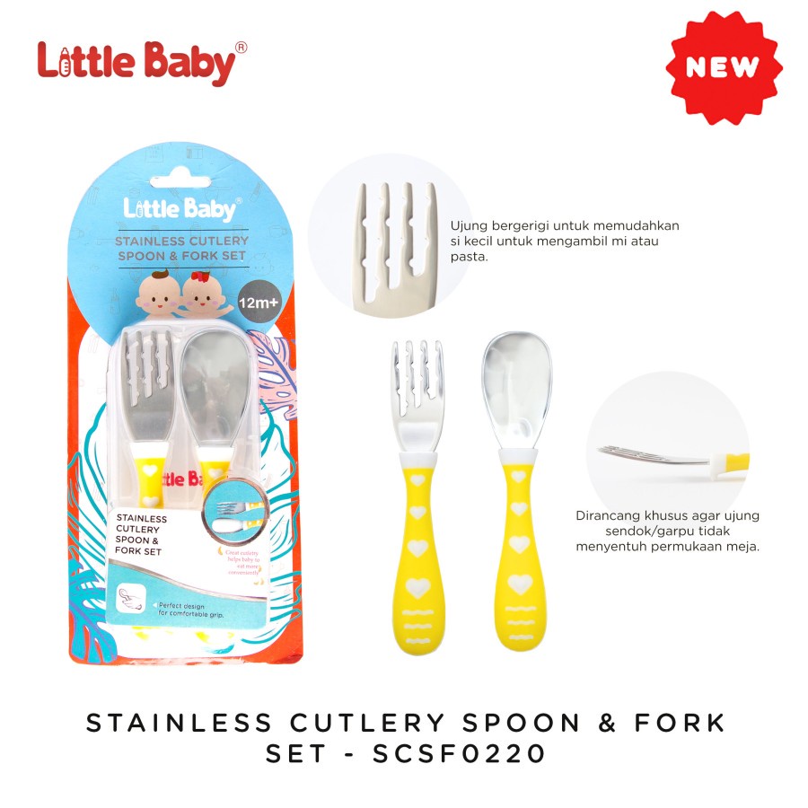 Jual Stainless Cutlery Spoon & Fork Set SCSF0220 Sendok Garpu Little ...