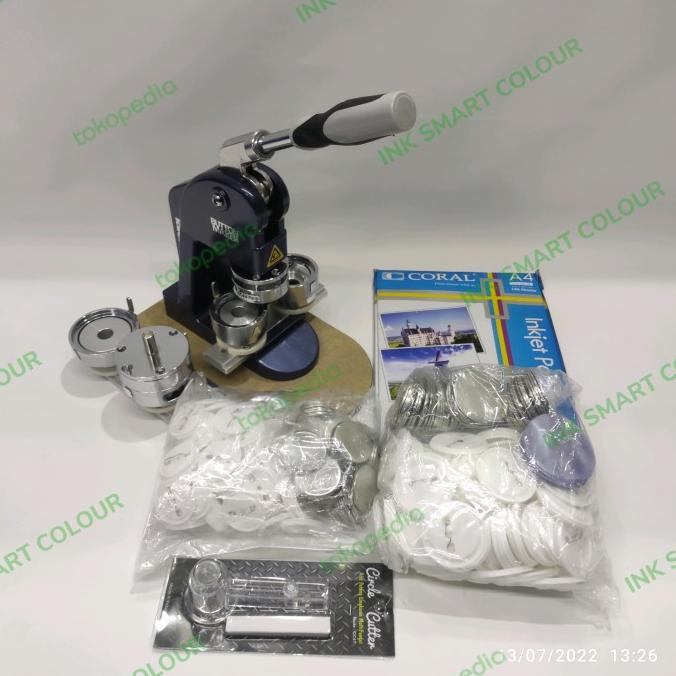 Jual Mesin Press Pin Talent 4,4 & 5,8 (Free Circle Cutter & Bahan ...