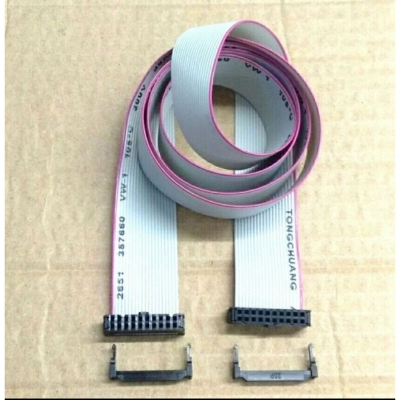 Jual 120cm Cable Data 20pin Flat Cable 20p + IDC Socket 20 pin Female ...