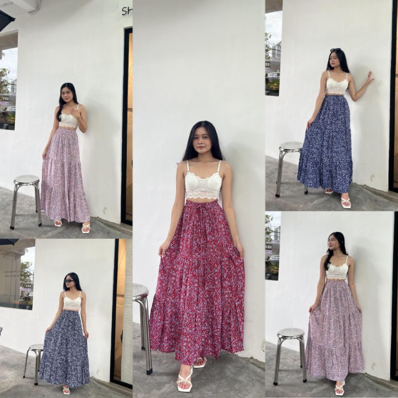 Jual ROK CANDA Skirt Tutu - motif bunga - rok panjang - Style hijab ...