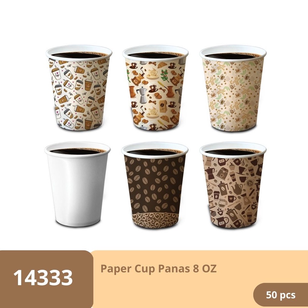 Jual Paper Cup Okey 8 Oz 1 Pack isi 50 Pcs / Gelas Kertas Kopi Tahan Panas | Shopee Indonesia