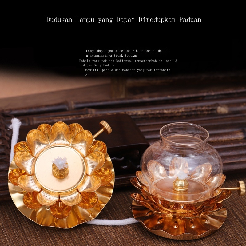 Jual Alloy ghee lamp frame windproof adjustable oil lamp base homemade ...