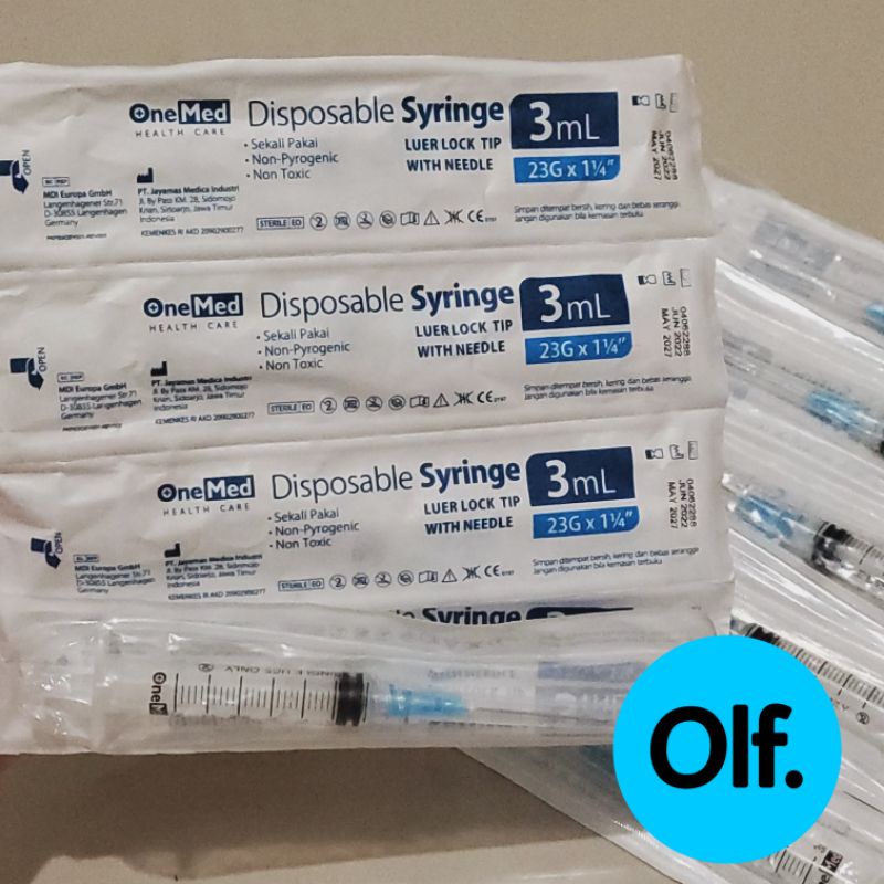 Jual OneMed disposable syring 3cc/3ml | Shopee Indonesia
