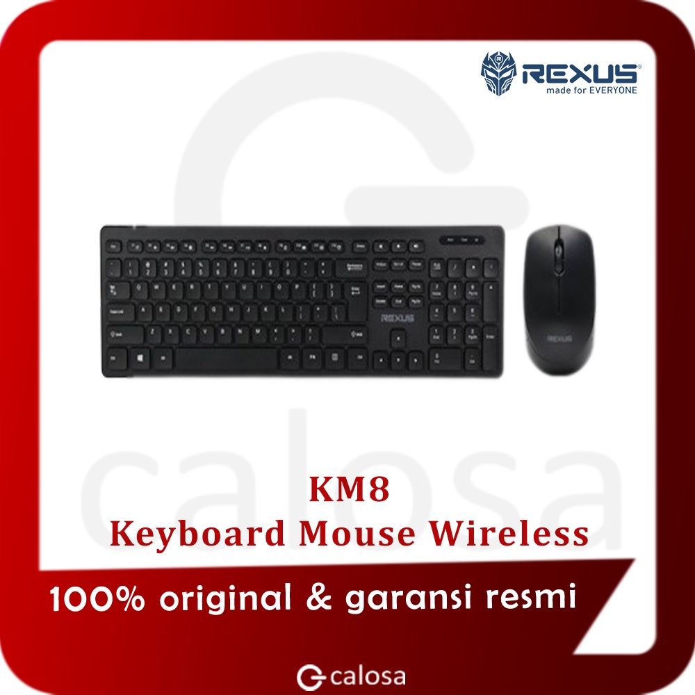 Jual Rexus Keyboard + Mouse Wireless KM8 Combo Garansi Resmi | Shopee ...