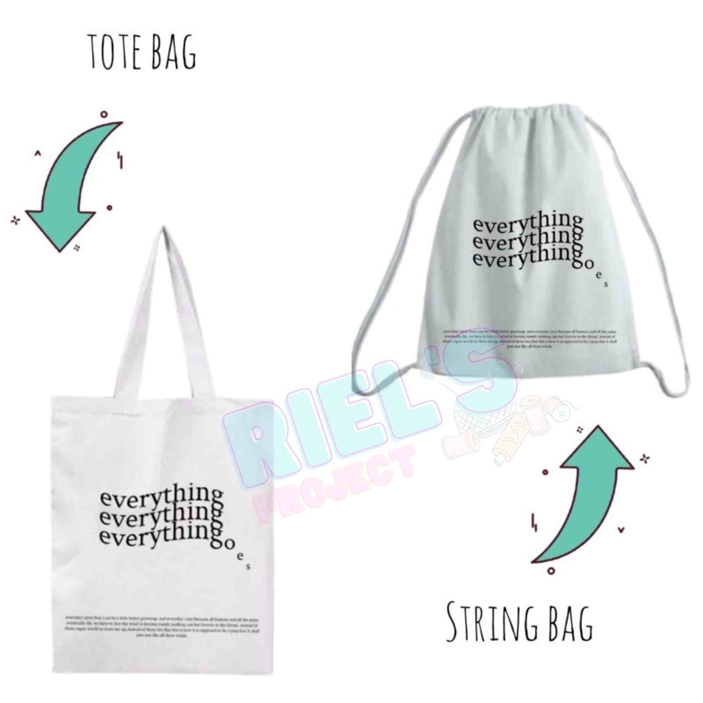 Jual Tote Bag atau String Bag aesthetic ukuran 30*40 printing sublime ...