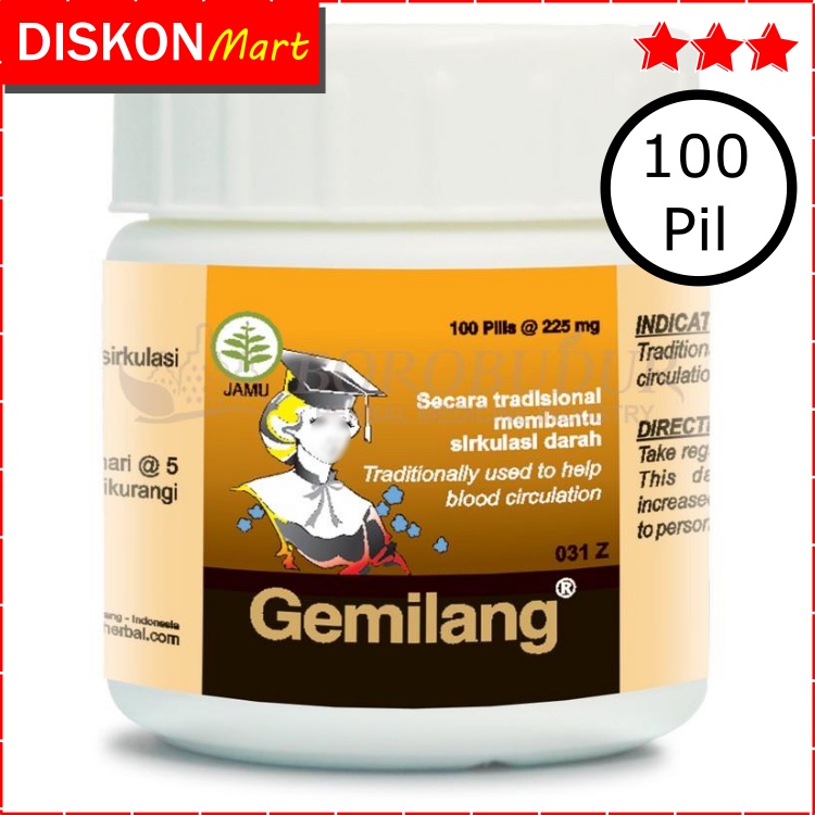 Jual GEMILANG BOROBUDUR 100 PIL JAMU OBAT HERBAL PELANCAR SIRKULASI ...