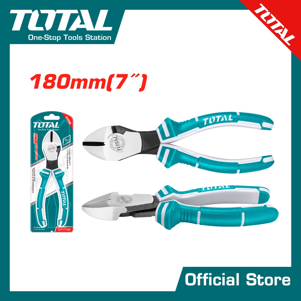 Jual Tang potong diagonal Heavy-duty 7"/180mm TOTAL THT1776P | Shopee ...