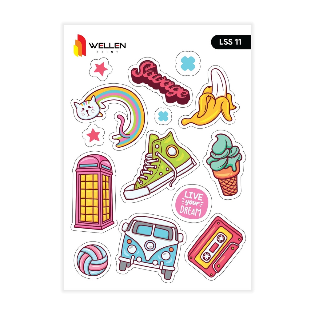 Jual WELLEN PRINT - Sticker Set Koper / Print Sticker Koper Travel ...