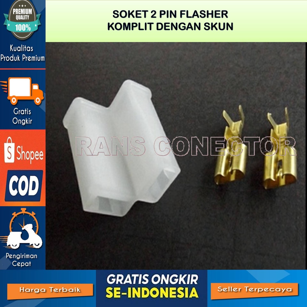 Jual SOCKET SOKET CONNECTOR KONEKTOR FLASHER PLASER SEN SEIN 2 PIN ...