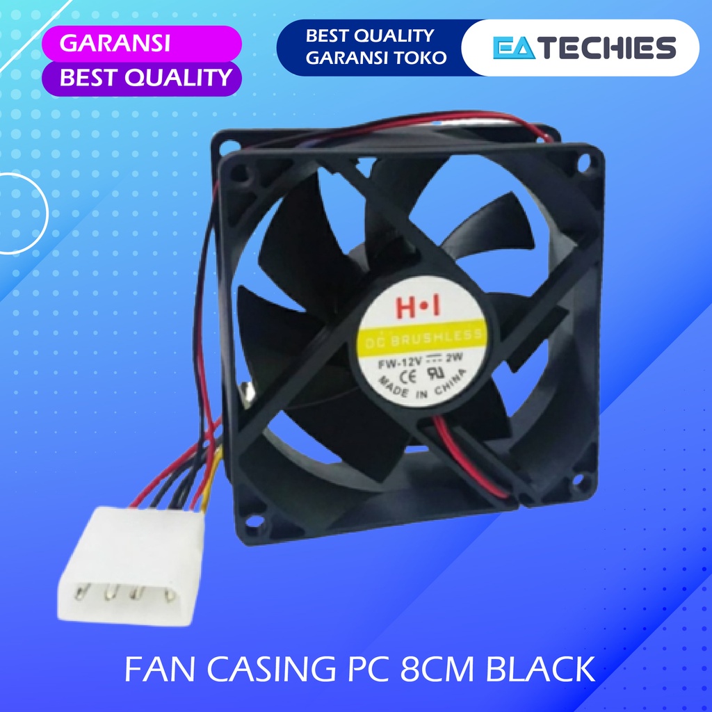 Jual FAN CASING PC 8CM BLACK HITAM / FAN CASE 8 CM / KIPAS CPU + BAUT ...