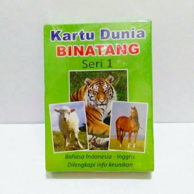 Jual Kartu Dunia Binatang Seri 1 Bahasa Indonesia Inggris Flash Card ...