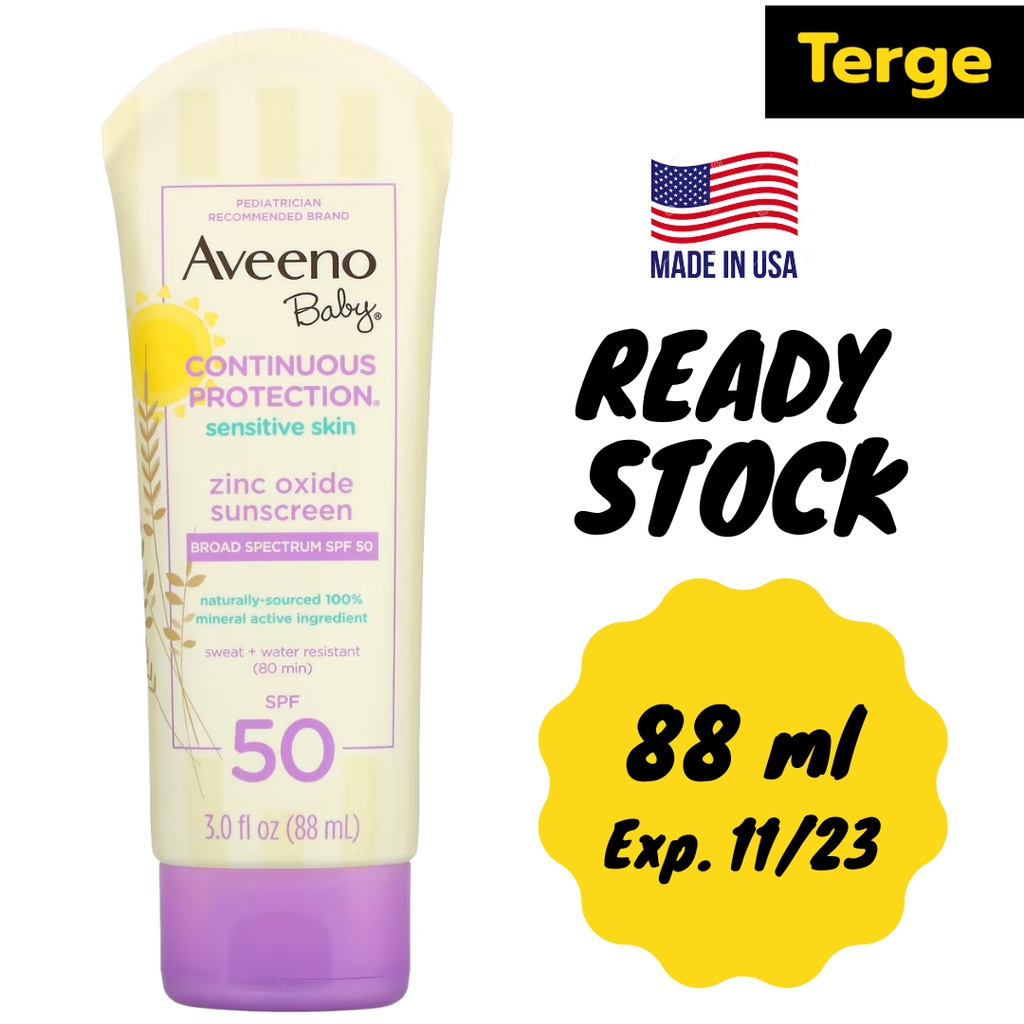 Jual Sunblock Bayi Anak Aveeno Baby Zinc Oxide Sunscreen SPF50, 88 ml ...