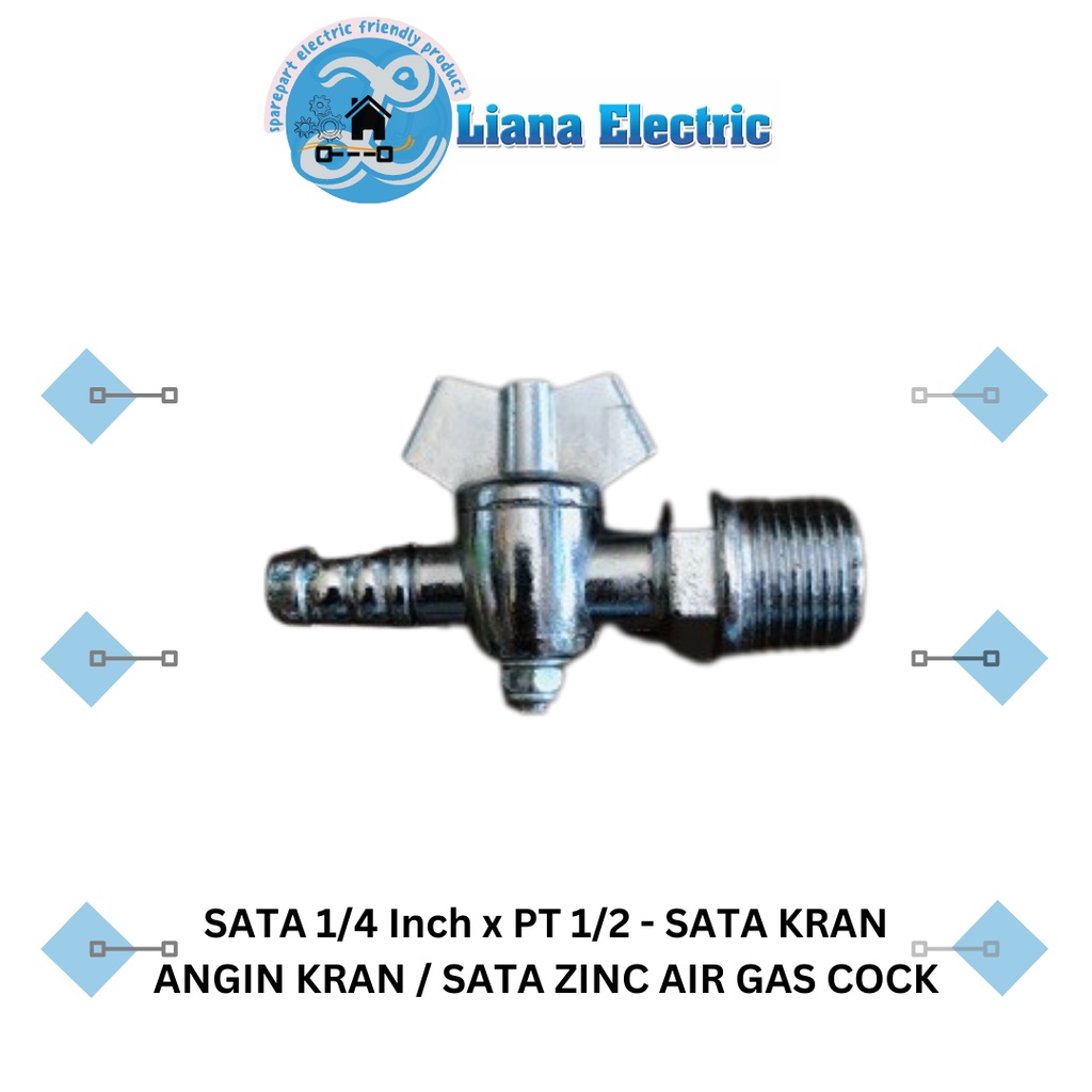 Jual SATA 1/4 Inch x PT 1/2 - SATA KRAN ANGIN KRAN / SATA ZINC AIR GAS ...