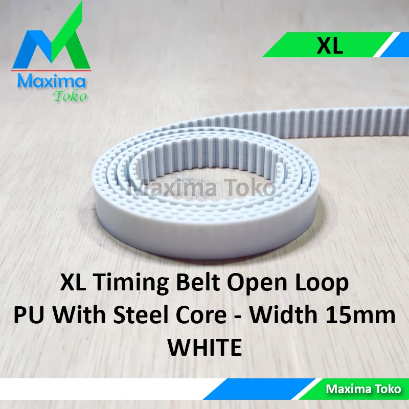 Jual XL Timing Belt Open Loop PU Steel Core Lebar 15mm PER METER - WHITE | Shopee Indonesia