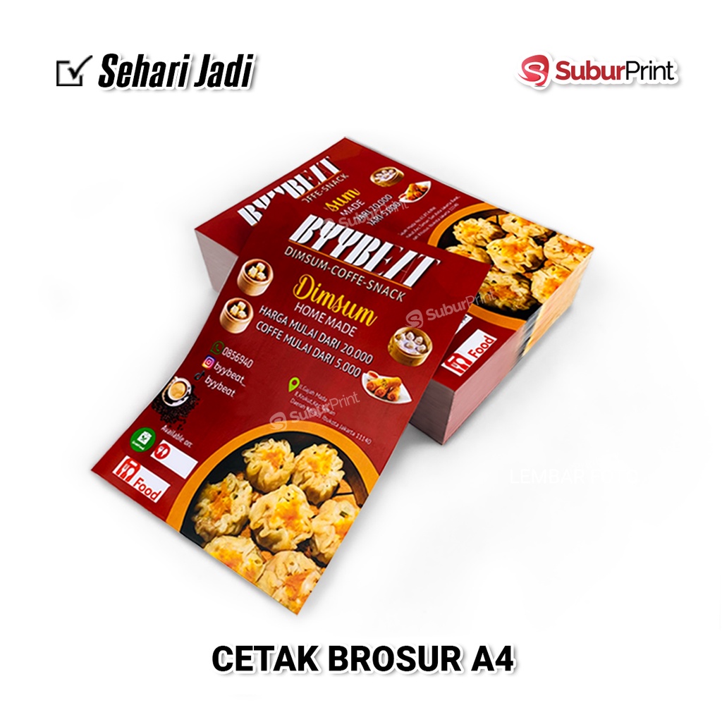 Jual Cetak Print Brosur A4 1 Sisi 2 Sisi atau Bolak Balik Cocok untuk ...