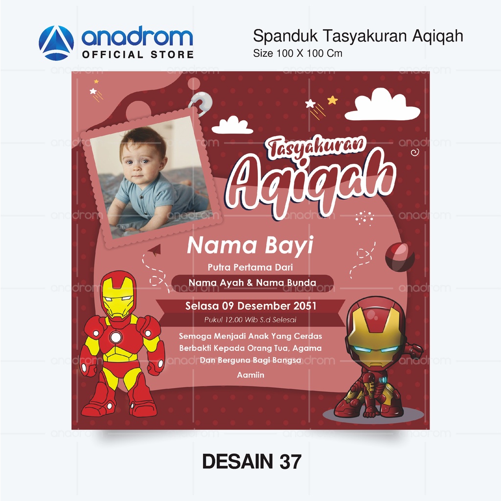 Jual Spanduk Tasyakuran Aqiqah Untuk Laki laki | Banner Aqiqah Custom ...
