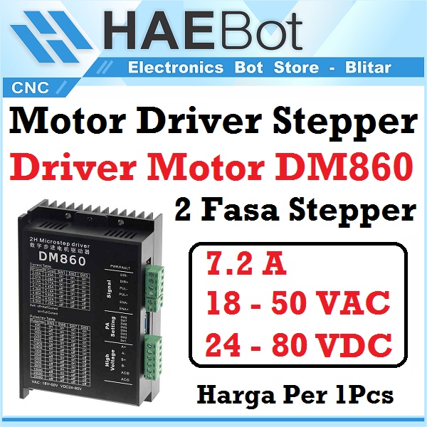 Jual [HAEBOT] Motor Driver Stepper Nema 23 34 86 DM860 24V - 80V 7.2A CNC 57 Microstep ...