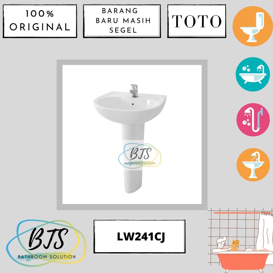 Jual Wastafel pedestal floor standing TOTO LW241CJ/ LW 241 CJ / LW241 ...