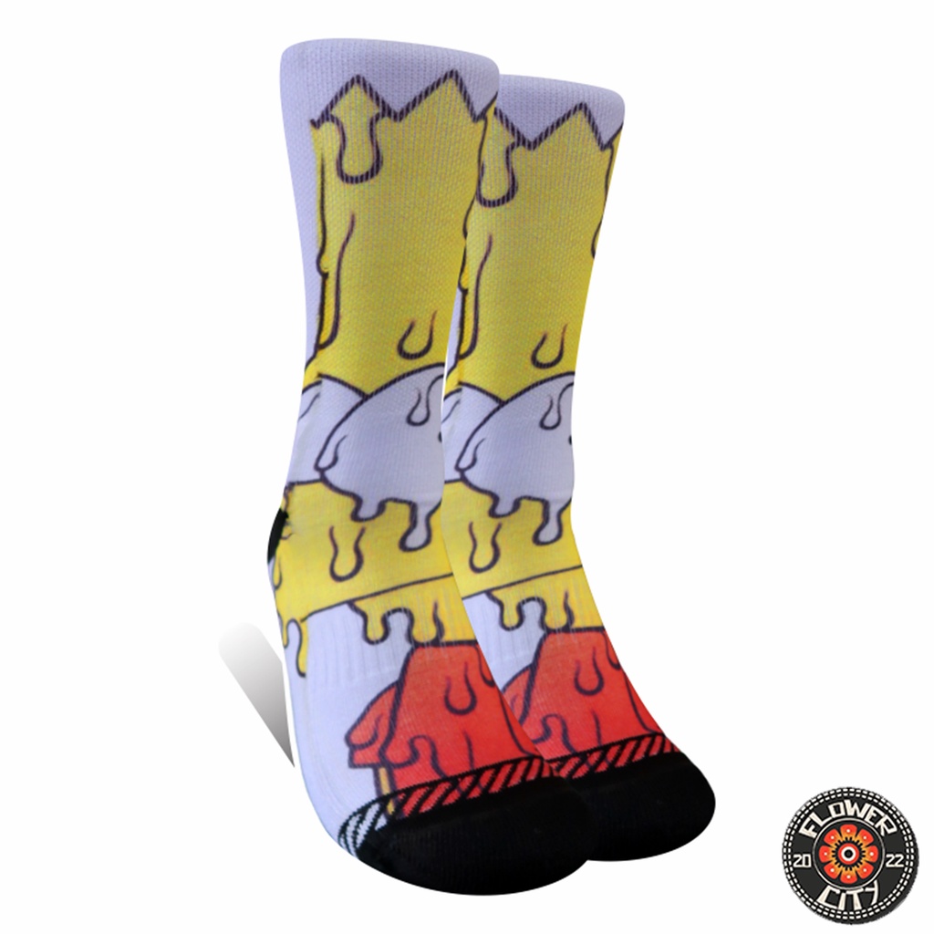 Jual No. F69 Kaos Kaki Fullprint Motif Melting Bart Simpson (FC ...